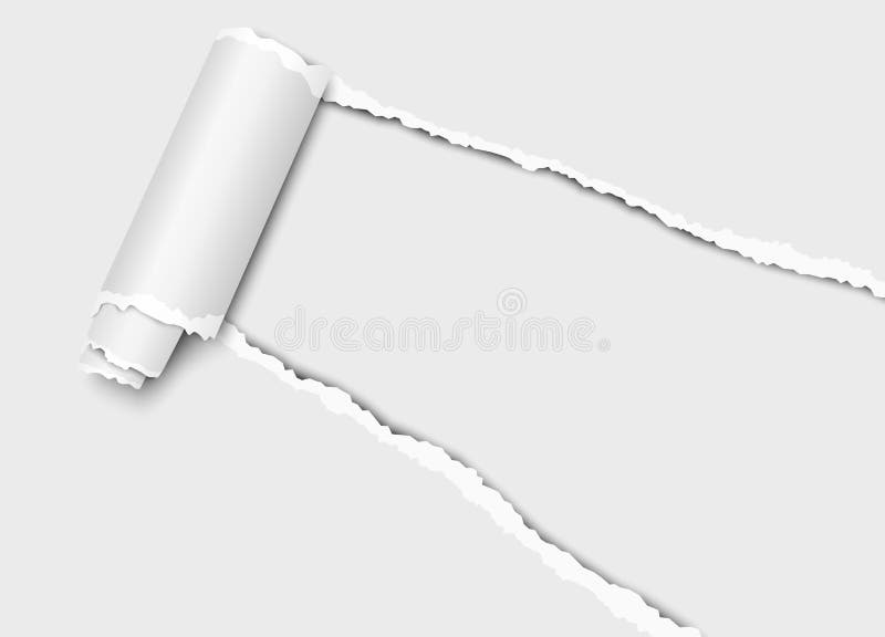 Vector Diagonally Torn Hole in Sheet of Paper from Lower Right Corner ...