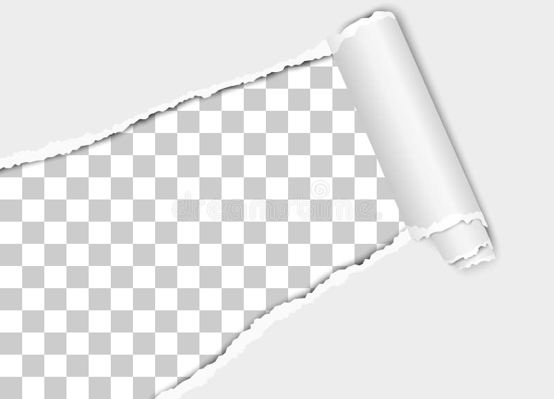 Vector Diagonally Torn Hole in White Sheet of Paper from Lower Left To ...