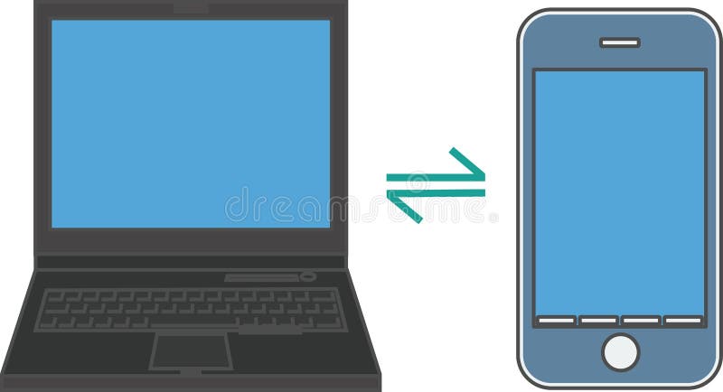 Vector Diagram of Data Transfer between Mobile Phone and Laptop Stock ...