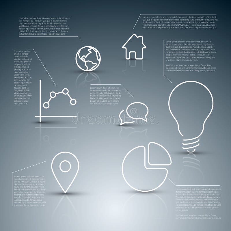 Vector Diagram Infographic Template with Various Descriptive Icons ...