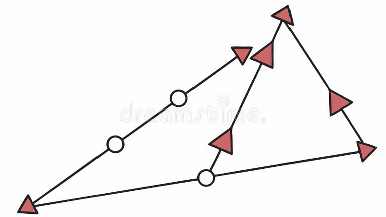 A Vector Diagram Showing a Trajectory or Path with Points, Vector ...