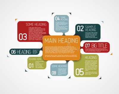 Vector Diagram Template with Various Descriptive Bubbles Stock Vector ...