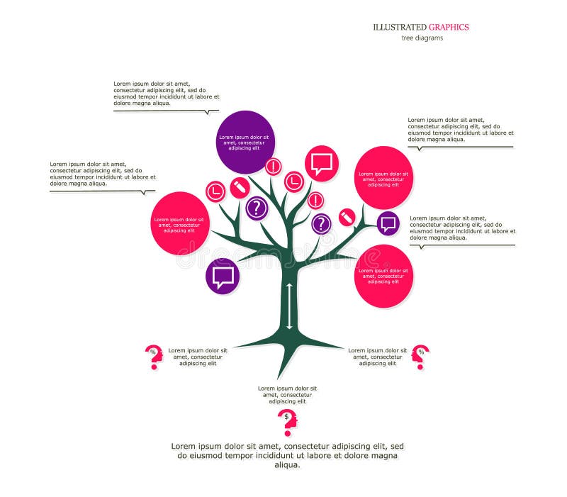 Tree As a Business Template for Your Presentation. Illustrated Graphics ...