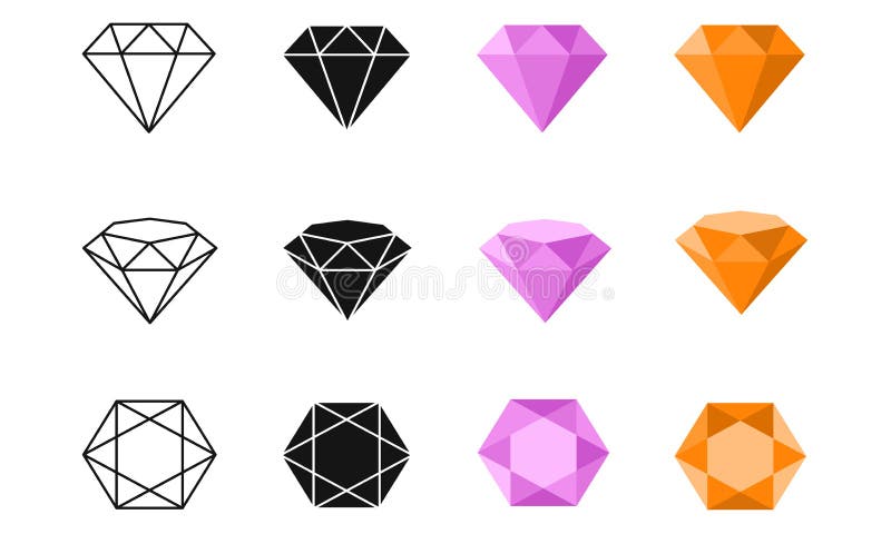Vector Diamond Colorful Icons Stock Vector - Illustration of blank ...
