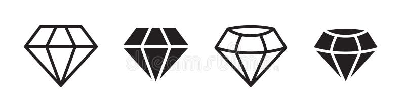 Vector Diamond Icon Set. Diamond Symbols Flat Design Stock Illustration ...