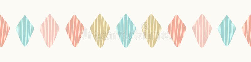Vector Diamond Shape Seamless Pattern Border Design. Stock Vector ...