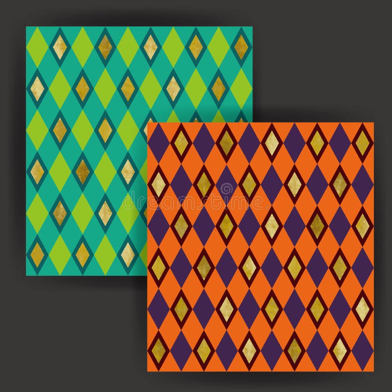 Vector Diamond Shape Seamless Pattern with Gold Foil Stamp Effect Stock ...