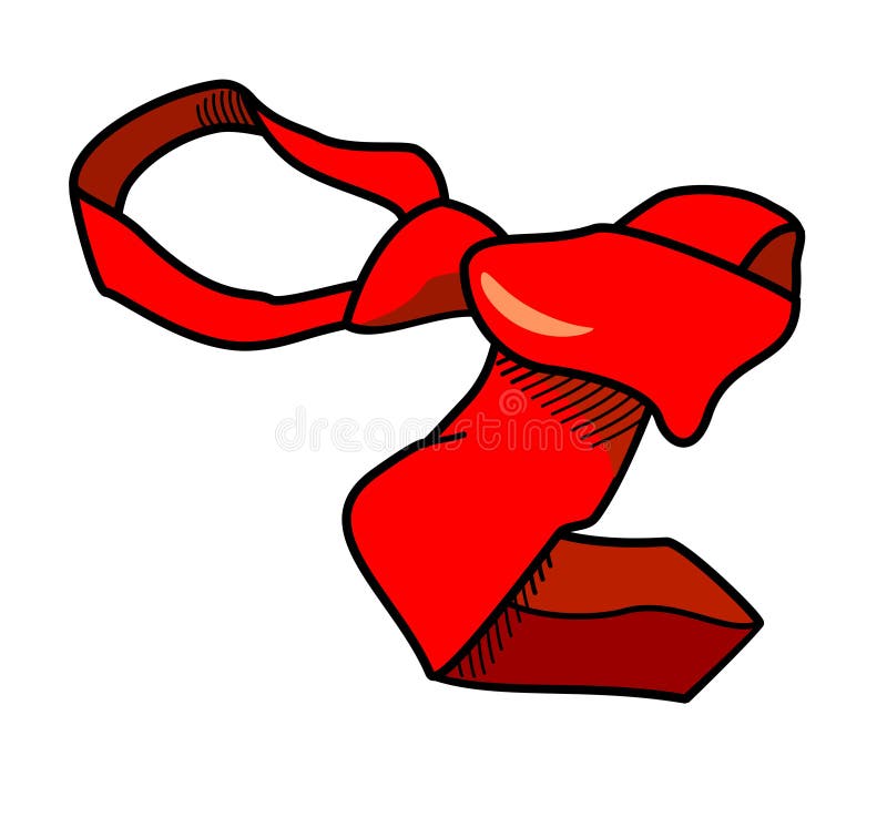 Vector Dibujado a Mano Con Corbata Roja Lindo Ilustración del Vector ...