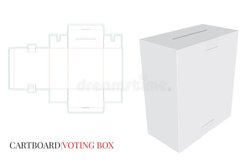 Voting Box Template with Die Cut Layers, Massage Box, Mail Box ...