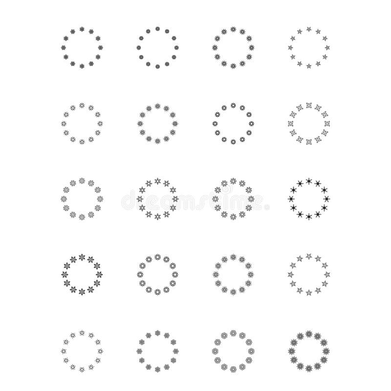 Vector Die Ikone Der Verschiedenen Form Einen Kreis Bildend Vektor ...