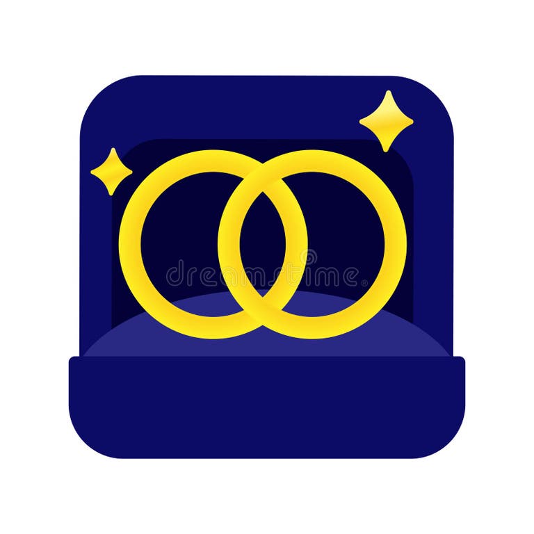 Vector Die Illustration Zwei Eheringe in Einer Geschenkbox Vektor ...