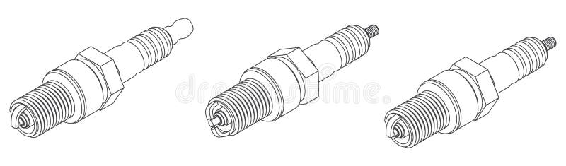 Vector Different Car Spark Plug Set Stock Vector - Illustration of ...