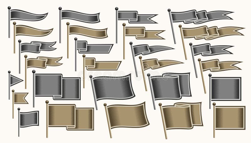 Vector Different Flag Set stock vector. Illustration of streamer ...