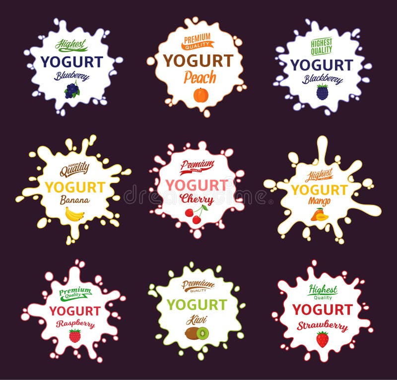 Vector yogurt splashes stock vector. Illustration of fresh - 125166026