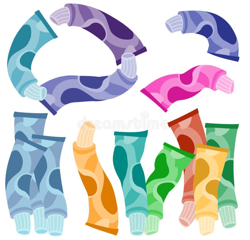 Vector Different Paint Tubes Stock Vector - Illustration of tubes ...