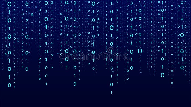 Streaming Binary Code Background, Falling Digits on Backdrop, Matrix Background with Digit Stock ...