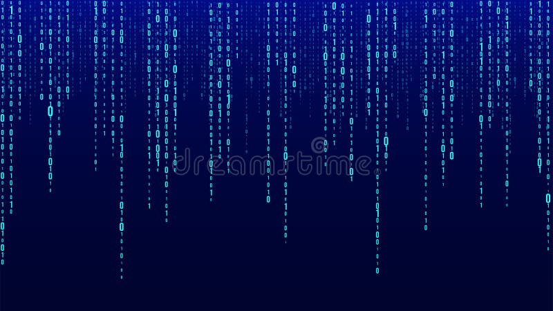 Vector Digital Blue Background Of Streaming Binary Code Matrix Background With Numbers 10