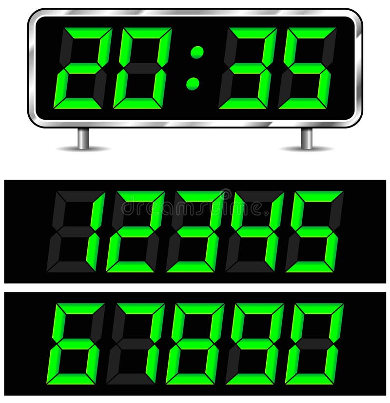 Digital Alarm Clock Set stock vector. Illustration of night - 24416472
