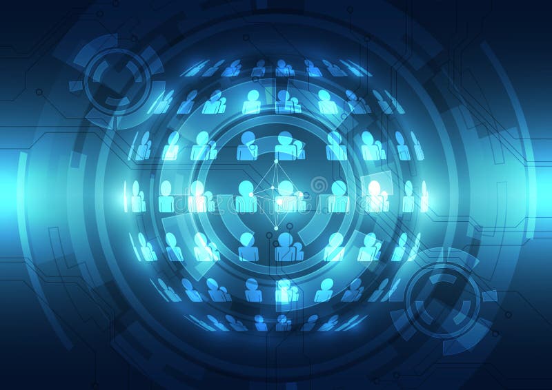 Vector Digital Communication Technology Concept, Abstract Background ...