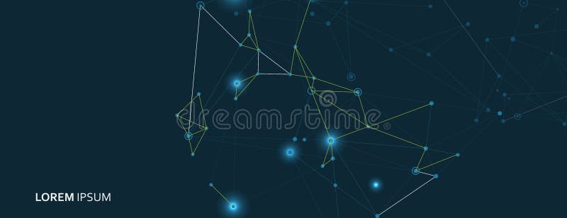 Vector Digital Connect Lines on Blue Background. Abstract Technology ...