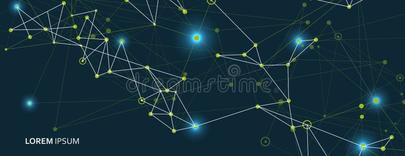 Vector Digital Connect Lines on Blue Background. Abstract Technology ...