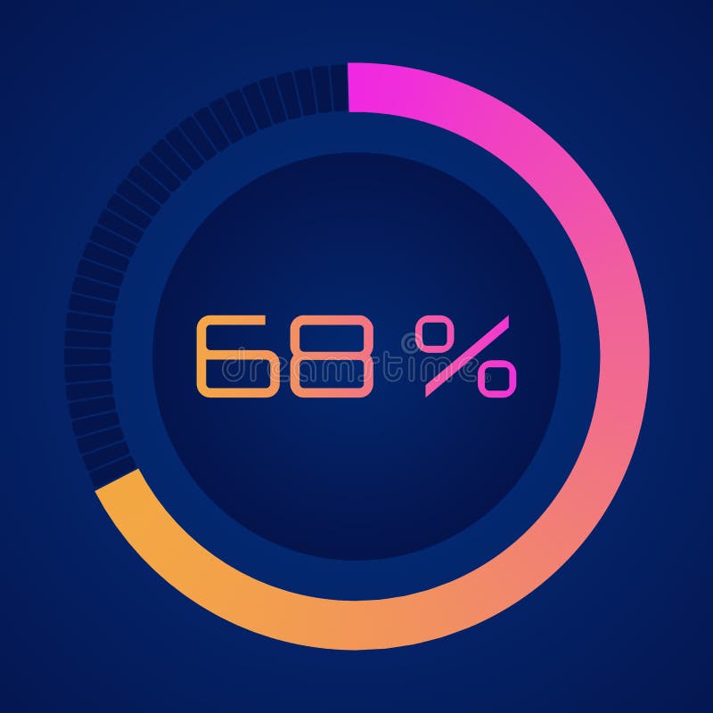 68 percent diagram stock vector. Illustration of element - 181808462