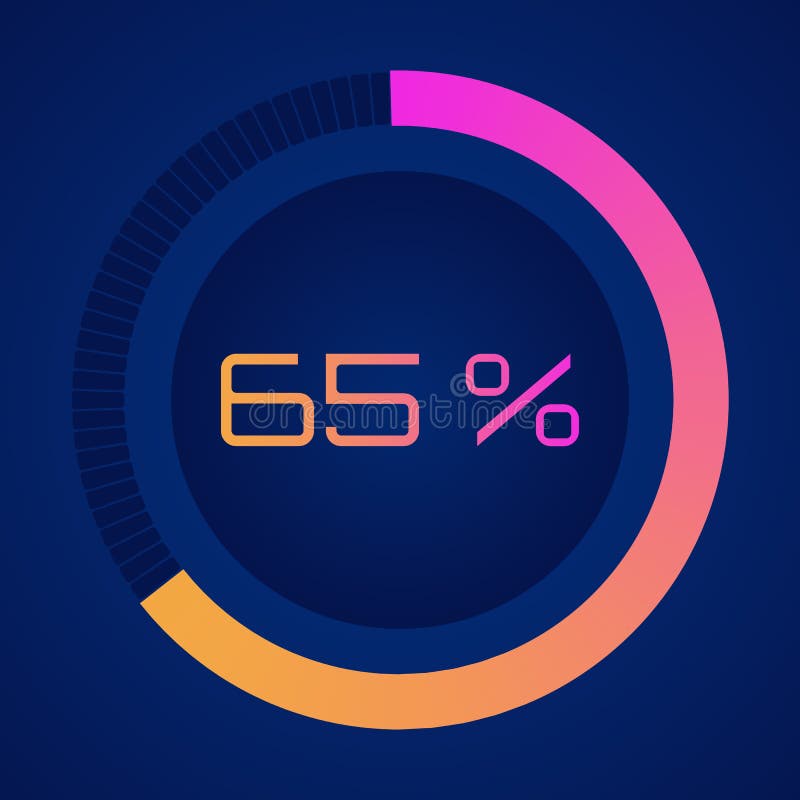 65 percent diagram stock vector. Illustration of graphic - 184198882