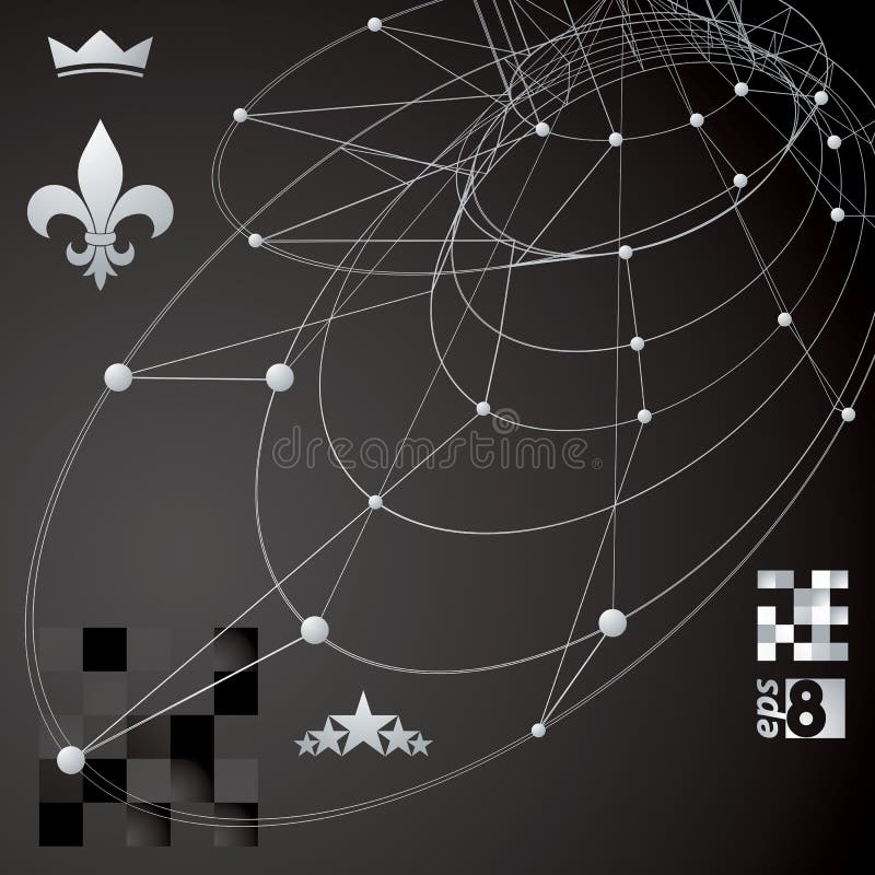 Vector Digital 3d Abstraction, Lattice Geometric Polygonal Template ...