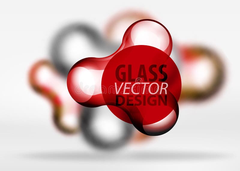 Vector Digital 3d Space Bubble Glass And Metallic Effects Stock Vector Illustration Of
