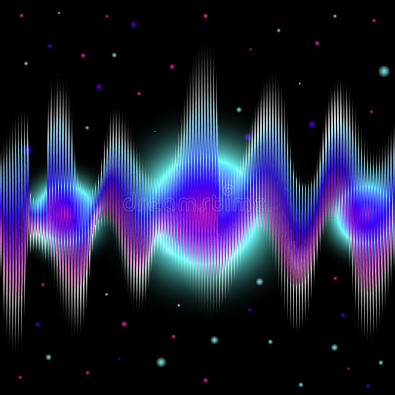 Vector Digital Equalizer with Colored Lights on a Black Background ...