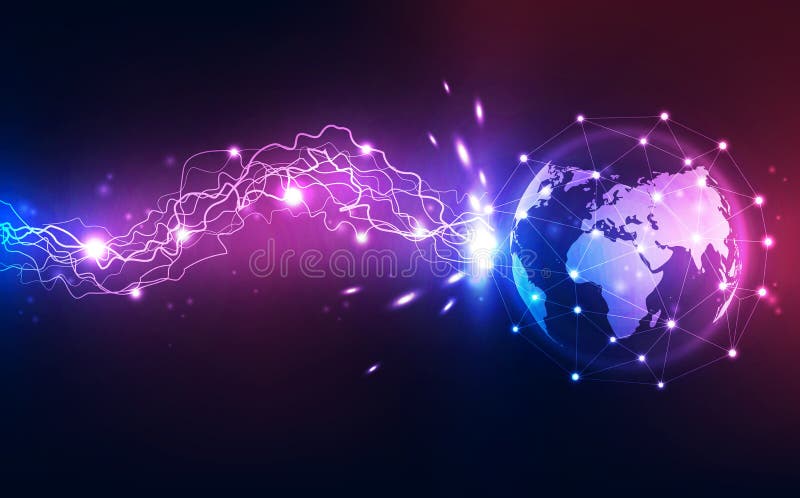 Vector Digital Global Electric Technology Concept, Abstract Background ...