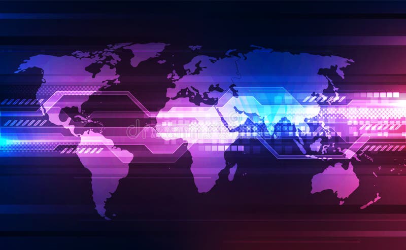 Vector Digital Global Technology Concept Illustration, Abstract ...