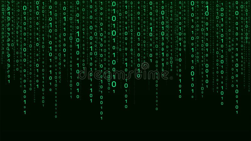 Streaming Binary Code Background, Falling Digits on Backdrop, Matrix Background with Digit Stock ...