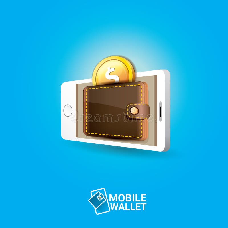 Vector Digital Mobile Wallet Vector Concept Icon. Stock Vector ...