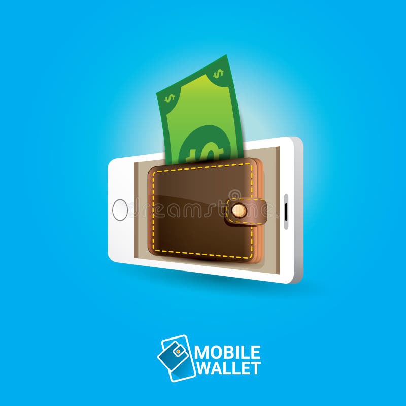 Vector Digital Mobile Wallet Vector Concept Icon. Stock Vector ...