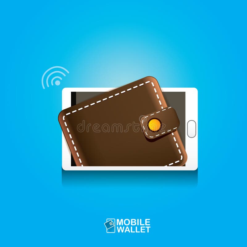 Vector Digital Mobile Wallet Vector Concept Icon. Stock Vector ...