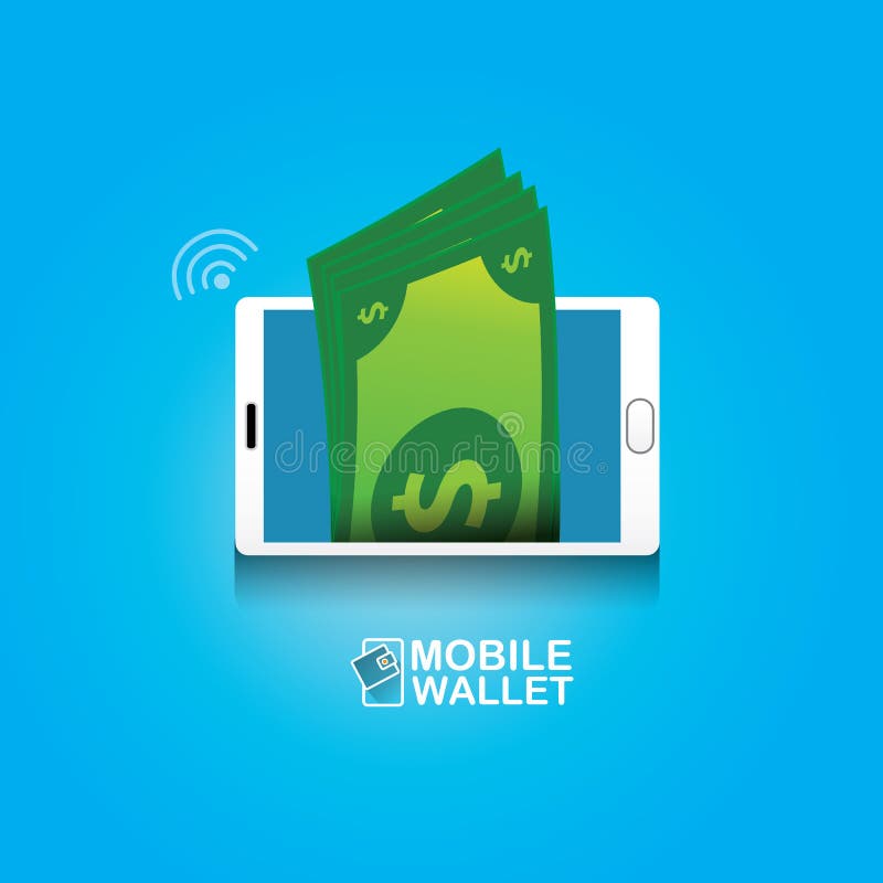Vector Digital Mobile Wallet Vector Concept Icon. Stock Vector ...