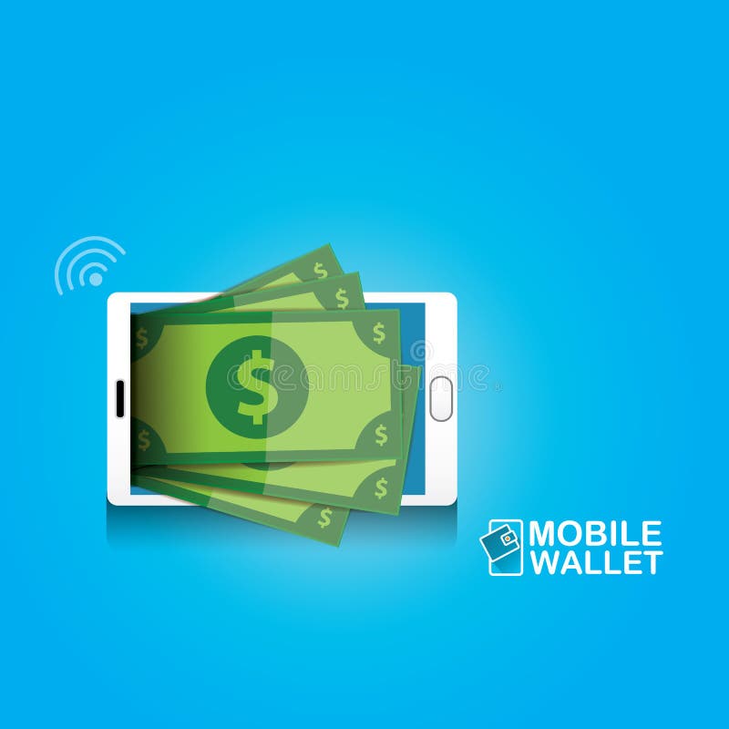 Vector Digital Mobile Wallet Vector Concept Icon. Stock Vector ...