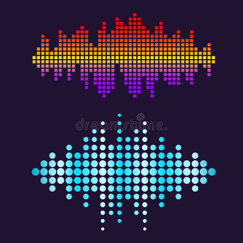 Vector Digital Music Equalizer Audio Waves Design Template Audio Signal ...