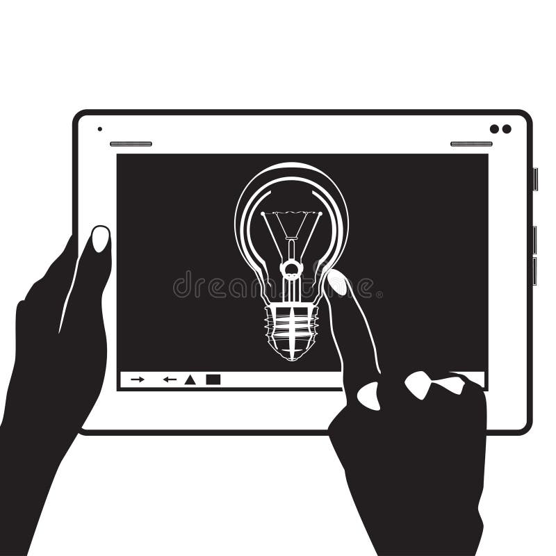 Vector Digital Tablet Idea Icon in Flat Style Stock Vector ...
