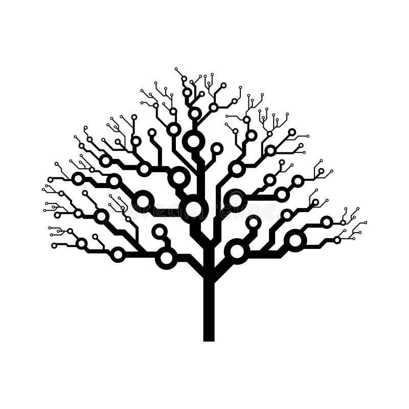 Digital Tree Logo Design Concepts. Stock Vector - Illustration of ...