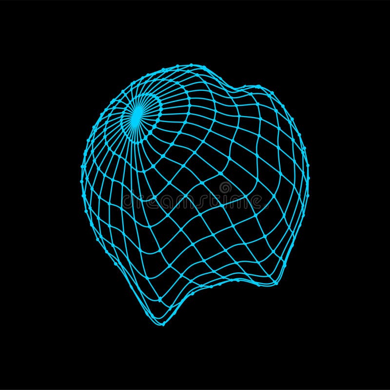 Vector Digital Wireframe, Futuristic Sphere Shape Stock Illustration ...
