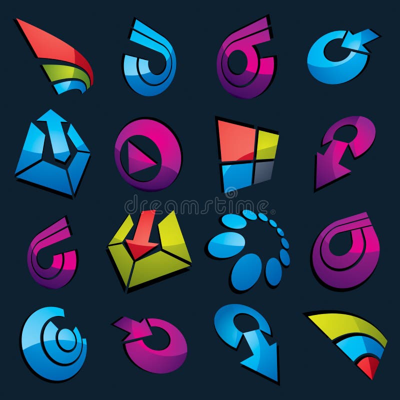 Vector Dimensional Business and Corporate Graphic Symbols Collection ...
