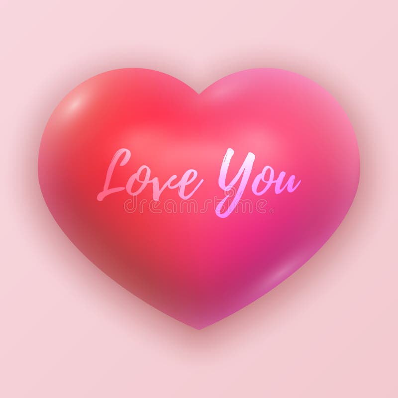 Vector Dimensional Pink Shaded Heart Symbol Illustration Stock Vector ...