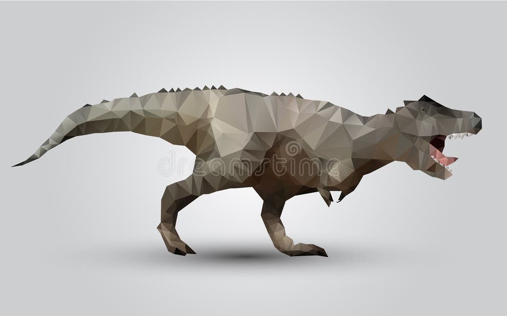 Vector Dinosaur Stylized Triangle Polygonal Model Stock Vector ...