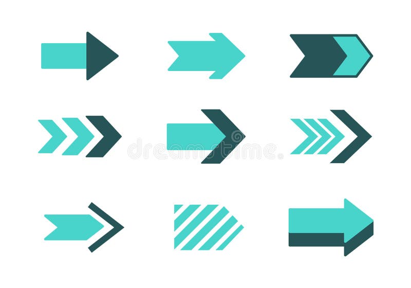 Vector Directional Arrow Icon Set Stock Illustration - Illustration of ...