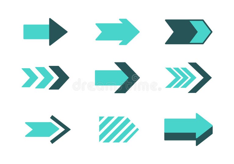 Vector Directional Arrow Icon Set Stock Illustration - Illustration of ...