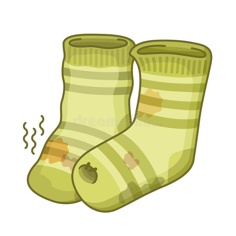 Vector Dirty and Torn Socks in a Cartoon Style Stock Vector ...