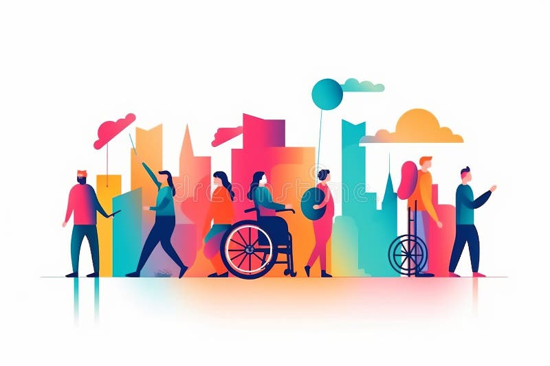 Illustration of Vector Disabled Person Composition, Generative Ai Stock ...
