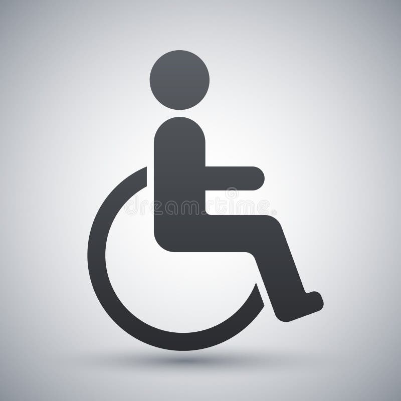 Disabled Sign in the Red Circle on White Background. Handicapped Person ...